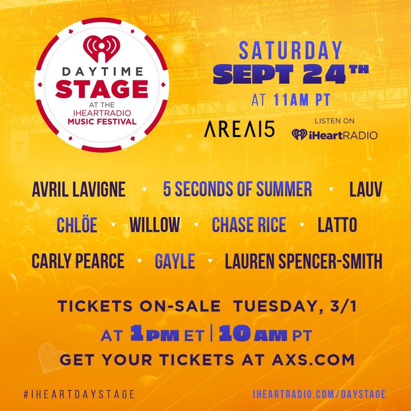 Daytime Stage Performers Announced For iHeartRadio Music Festival 2022