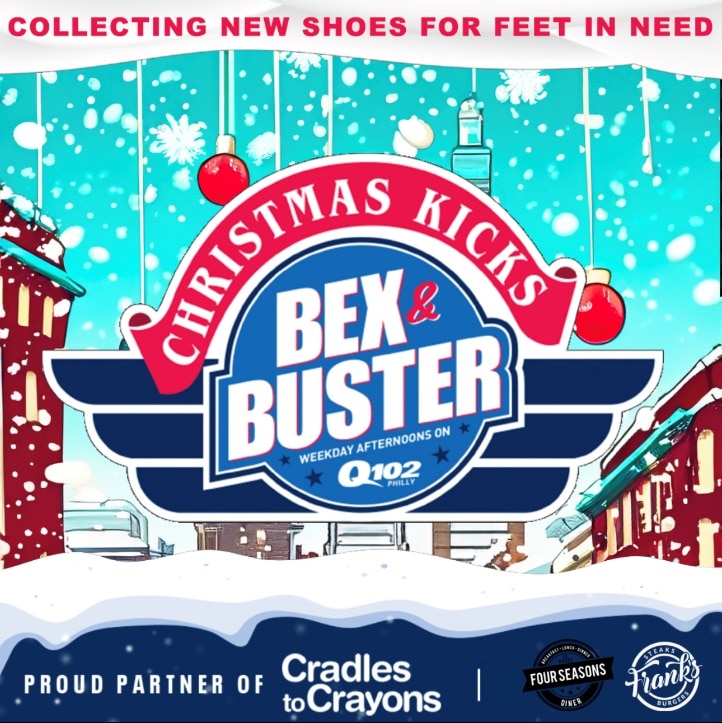 Q102/Philly Launches “Bex & Buster’s Christmas Kicks”